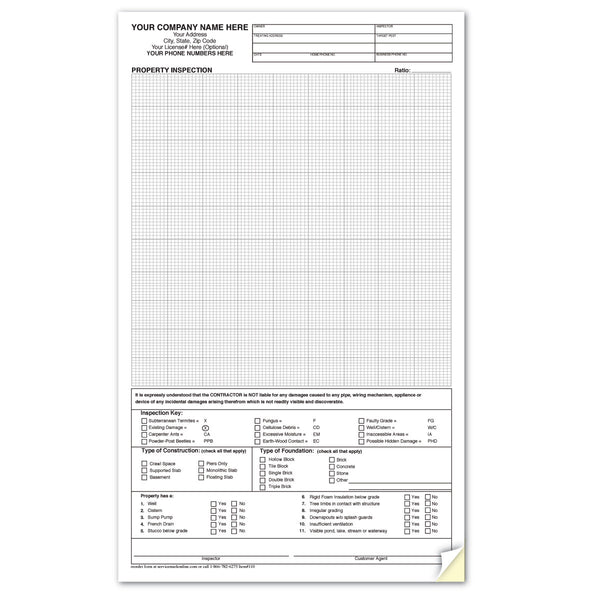 WDI/WDO Property Inspection Forms with Graph Lines
