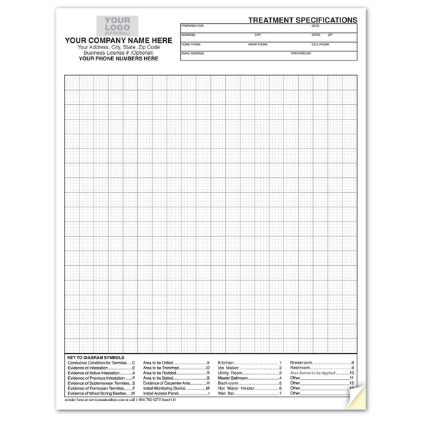WDI/WDO Treatment Specifications Form with Graph Lines